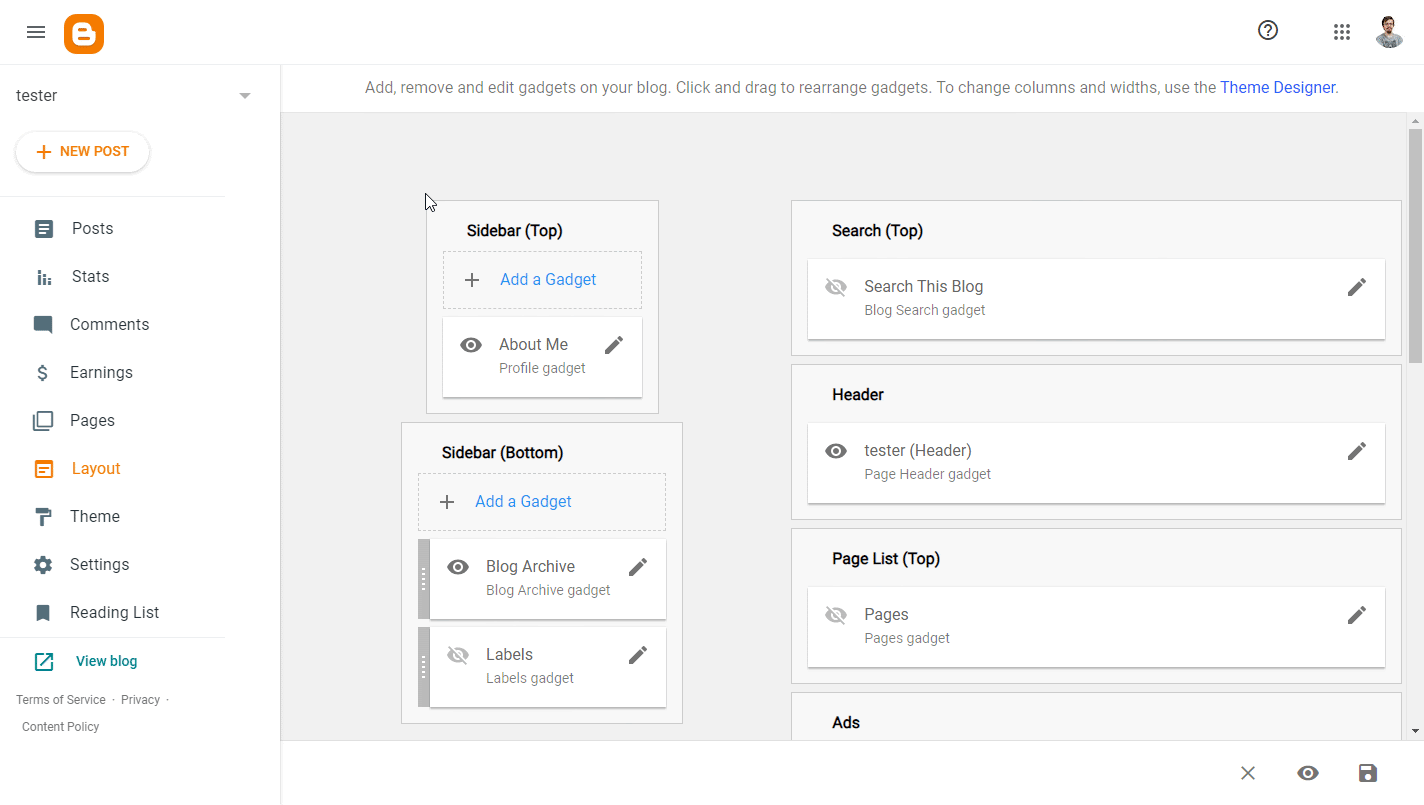 MGID Widget Code Installation on the Blogger Platform